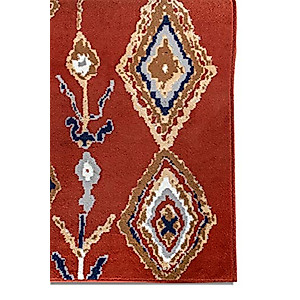 Furnish my Place Moroccan Diamond Rug - 7 ft. 8 in. x 11 ft, Rust, Geometric, Accent Rug with Transitional Style