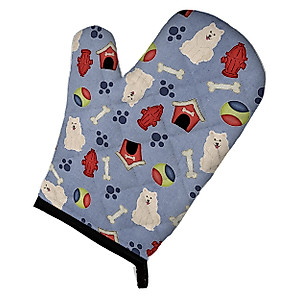 Caroline's Treasures BB2643OVMT Dog House Collection Samoyed Oven Mitt Heat Resistant Thick Oven Mitt for Hot Pans and Oven, Kitchen Mitt Protect Hands, Cooking Baking Glove