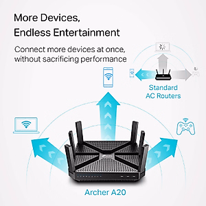 TP-Link AC4000 Tri-Band WiFi Router (Archer C4000) -MU-MIMO, VPN Server, 1.8GHz CPU, Gigabit Ports, Beamforming, Link Aggregation