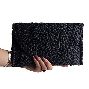 Fecialy Straw Clutch Purses Straw Purses for Women Envelope Woven Clutch Handbags Summer Beach Bags