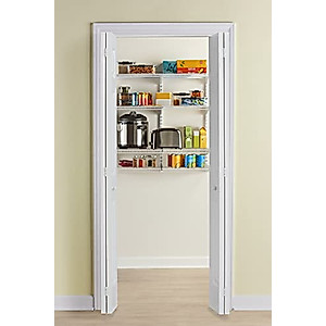 Rubbermaid Pantry 36" Closet Storage Organization System Kit, 4 Shelf System for Pantry Storage, White