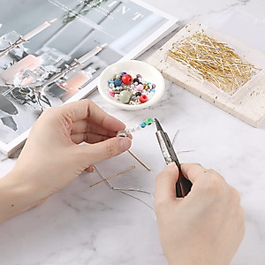 KINBOM 300pcs Straight Head Pins for Jewelry Making Assorted, 2inch Long End Head Pins Silver and Gold Jewelry Pins for Beads for DIY Crafts Earring Bracelet Necklace Pendant Supplies (Flat Head Pin)