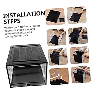 GATHINESS 2pcs Boxes Box stackable Shoe Storage foldable shoes container Sneaker Storage Organizer For Cabinets Storage Box shoe large Showcase superimposed thicken sneaker box -