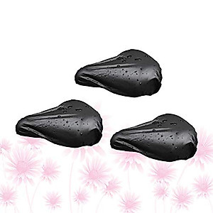 LIOOBO 3pcs Bike Seat Cover Comfortable Soft Waterproof Bicycle Saddle Cushion Protector for Road Bikes Mountain Bike Cycling (Black)