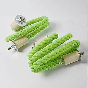 qumHmup Parrot Bird Perch,Bird Hemp Rope Perch,Parrot Grinding Perches Cage Play Stands, Birdcage Accessories Rope Toys.