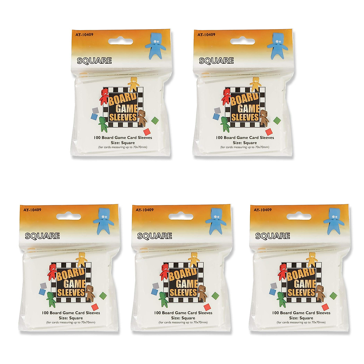 5 Packs Arcane Tinmen Board Game Sleeves 100 ct Square Size Card Sleeves Value Bundle!