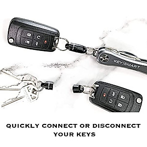 KeySmart MagConnect - Magnetic Quick Release Keychain Connector, Secure Pull-Apart Key Attachment Accessory (Black)