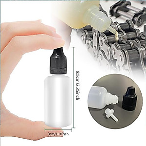 10Pcs 30ml Plastic Eye Liquid Dropper Bottles Squeezable Empty Dropping Bottles With TamperCap（black cap）