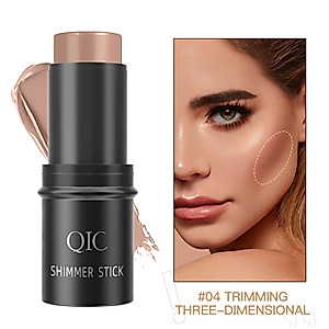 Go Ho 3PCS Cool-tone Contour Highlight Blush Stick Set,Cream Contour Stick Kit,Long-Wearing,Natural-Looking Contouring Face Foundation Makeup -Shimmer Highlighter,Blush&Bronzer Shading Contour