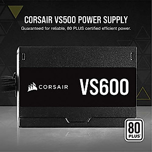 Corsair VS Series VS600 Certified Non-Modular ATX Power Supply, 80+ White