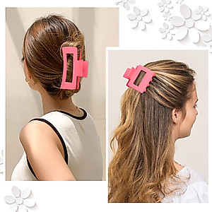 4 Pack Claw Clips Flower Hair Clips Banana Hair Claws Large and Small Rectangular Hair Clips for Women Girls Hair Jaw for Thin Thick Hair