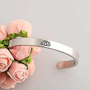 KUIYAI Mulan Quote Cuff Bracelet The Flower That Blooms In Adversity Is The Most Rare And Beautiful Of All Princess Bracelet Jewelry (silver)