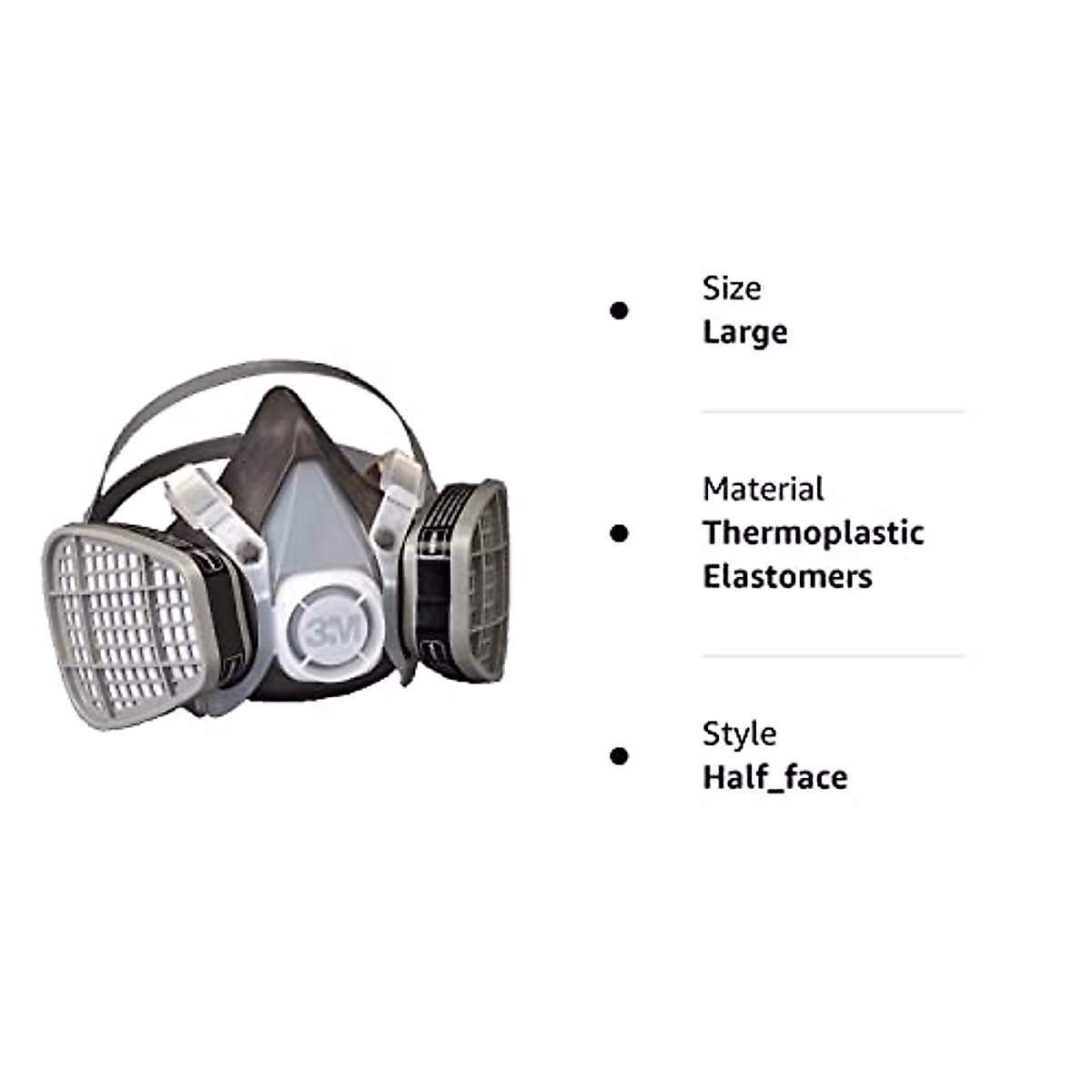3M Disposable Respirator, Half Face Piece Assembly 5301, Organic Vapor Respiratory Protection, Large Size