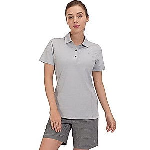 Little Donkey Andy Women's Quick Dry Lightweight Golf Polo Shirt Short Sleeve Moisture Wicking Tees Light Gray M
