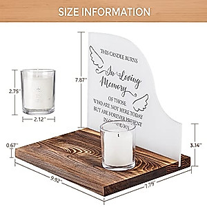 AW BRIDAL Sympathy Gifts Memorial Candle Acrylic & Wooden In Loving Memory Wedding Signs, Memorial Bereavement Gifts for Loss of Loved One Mother Father
