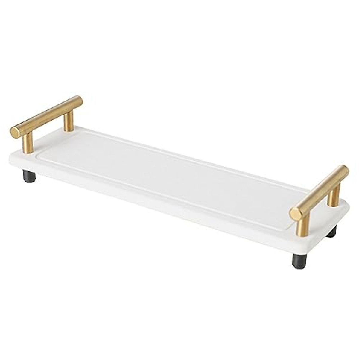 tinysiry Storage Container Super Absorbent Quick Dry Diatomaceous Earth Storage Shelf with Handle Perfect Bathroom Sink Organizer White A