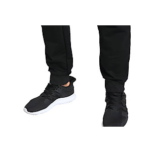 STICKON Mens Casual Joggers Sweatpants Closed Bottom Athletic Track Pants Winter Lounge Sweat Black Pants for Men with Zipper Pockets