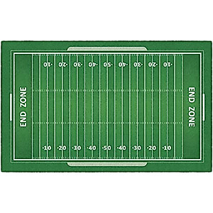 Brumlow MILLS Washable Sports Field Print Indoor or Outdoor Rug for Living Area or Play Room, Bedroom Mat, Patio Carpet or Entryway Rug, 5' x 8', Football