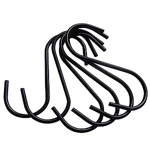 Dreecy 30 Pack Heavy-Duty Black S Hooks Steel S Hanging Hooks Kitchen Pot Rack Hooks Closet Hooks for Hanging Pots Pans Cups Plants Bags Towels Jeans Large 3.4 inch