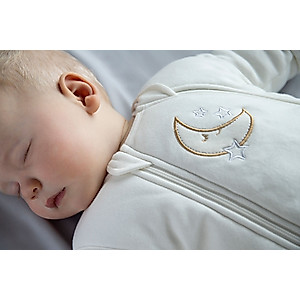 Baby Brezza 2-in-1 Double Zipper Baby Sleepsuit - Unique Swaddle Transition Sleepsuit - Breathable with Mesh Panels - Converts from Sleepsuit to Sleep Vest, 3-6 Months, Cream