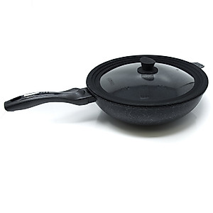 Alpha Living Universal Silicone Cookware Pots and Pans Vented Tempered Glass-Graduated Lid with Easy Grip Fits 9.5", 10" 11" (Small)