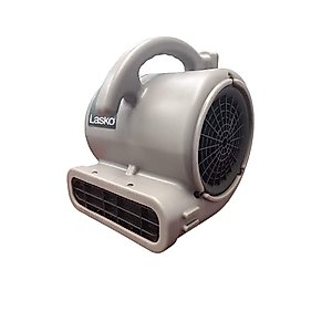 Lasko Super Fan Max Air Mover for Janitorial Water Damage Restoration Stackable Carpet Dryer Floor Blower Fan, Grey