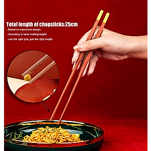 Chopsticks,Chopsticks Reusable,Wooden Chop Sticks,With Exquisite wooden box packaging,Sushi Wood Chopsticks,For Kitchen, Dining Room,Gourmet,Noodles,Hot Pot,etc(Long:25cm)