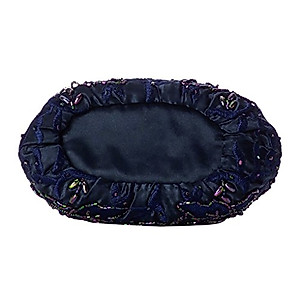 Women's Vintage Elegant Beaded Evening Clutch Bag Prom Party Handbag Rose Purse