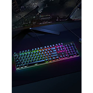 BLOOTH Mechanical Gaming Keyboard RGB Backlit 104 Keys, Red Switches Customizable Key with 12 LED RGB Color Modes, 7 Levels Brightness and Speed Adjustment, USB Wired for PC Gamers