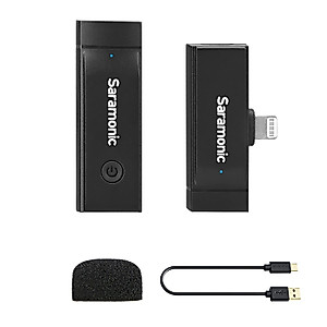 Saramonic Wireless Microphone for iPhone - Intelligent Noise Cancellation, True Plug&Play, Record While Charging, Long Battery Life, 24-Month Warranty