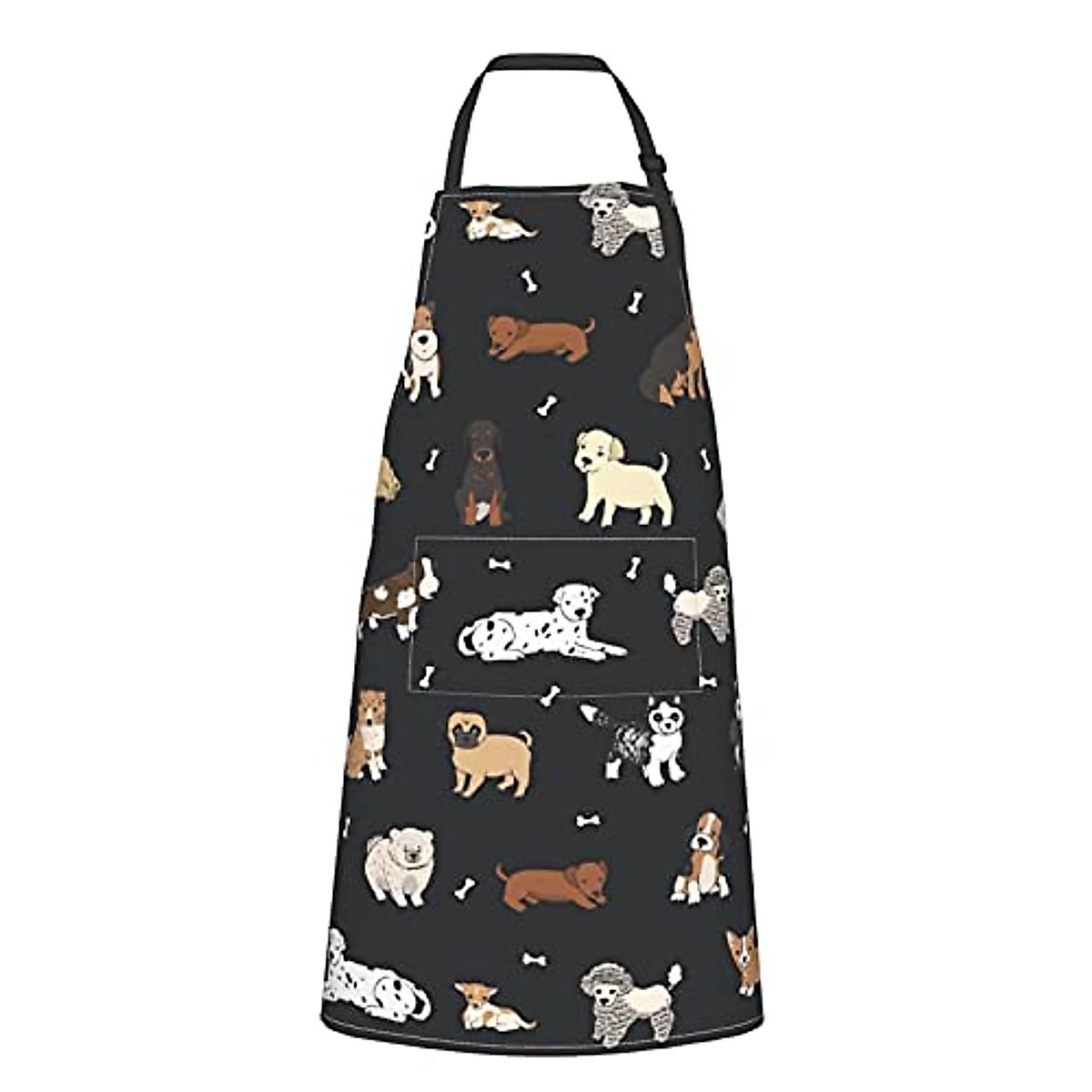Perinsto Puppy Dog Pets Cute Animals Waterproof Apron with 2 Pockets Kitchen Chef Aprons Bibs for Grooming Cooking Baking Painting Gardening