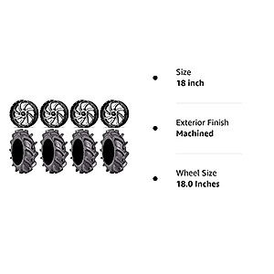 Bundle - 9 Items: MSA Mach Switch 18" Wheels 33" BKT AT 171 Tires [4x137 Bolt Pattern 12mmx1.5 Lug Kit]
