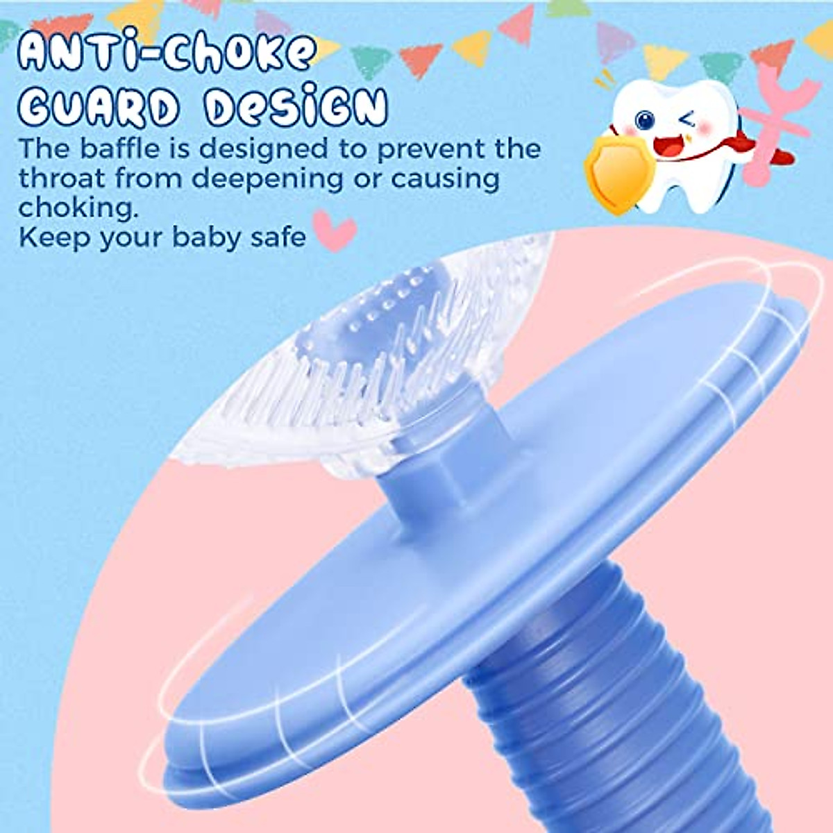 YOGINGO 2 Pack U Shaped Toothbrush Kids - Kids Toothbrushes with Food Grade Soft Silicone Brush Head, U-Type 360° Oral Cleaning Toothbrush with Cover Case, Toddler Toothbrush Age 2-6