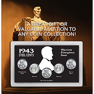 1943 P, D, S Lincoln Steel Cent Penny Wartime Collection Ungraded