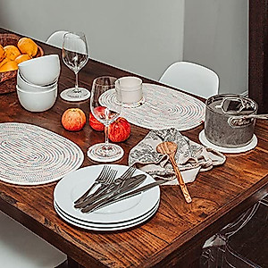 OrganiHaus Set of 3 White Woven Trivets for Hot Dishes | 7" Cotton Pot Holder for Hot Plates to Protect Table | Dining Table Hot Pads for Kitchen | Hot Bowl Holder | Trivets for Hot Pots and Pans