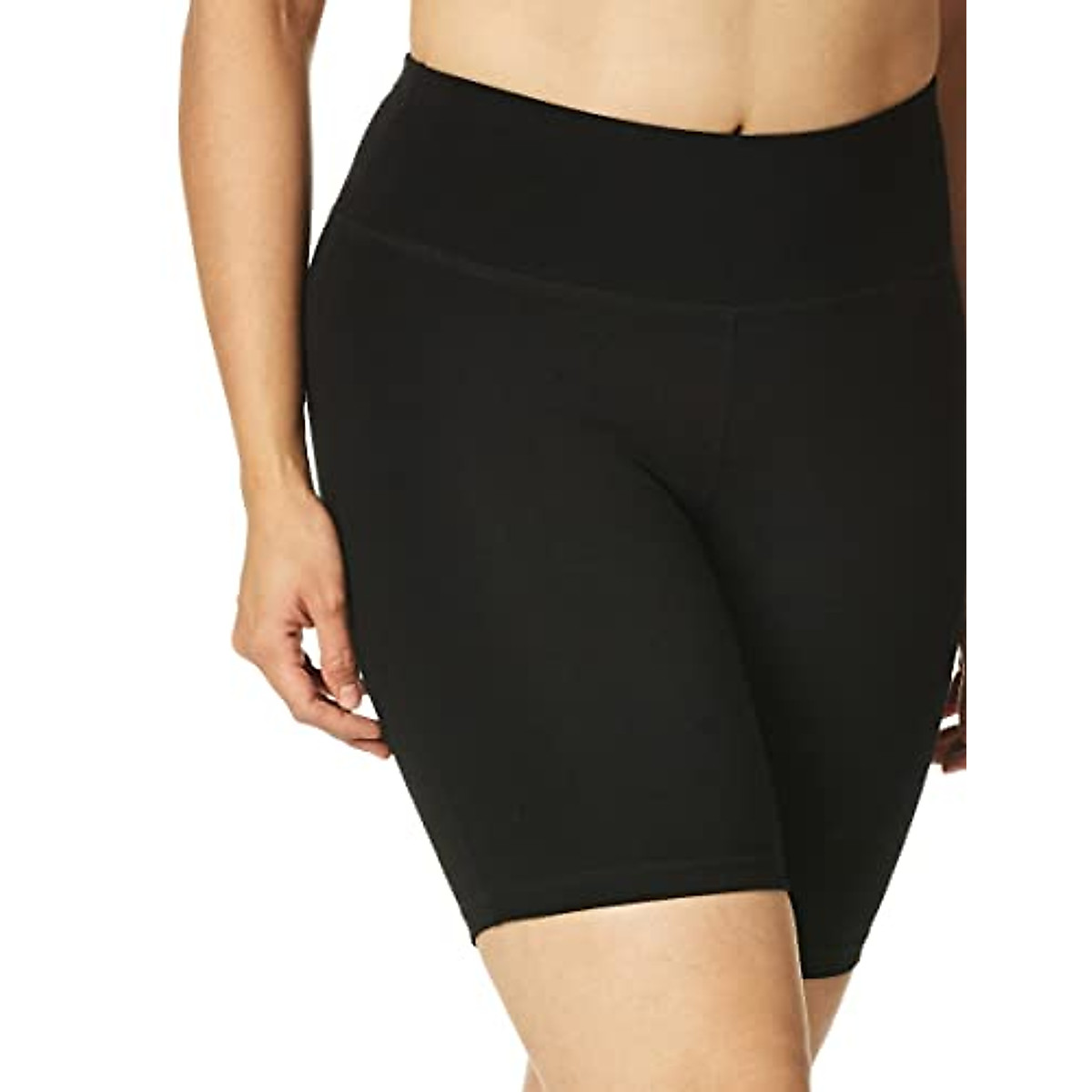 Juicy Couture Women's Essential Cotton Long Bike Short, Deep Black, Small