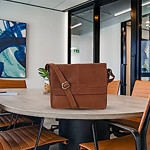 Zinda Genuine Leathers Women’s Handbag Flapover Crossbody Shoulder Sling Multipocket (Tan)