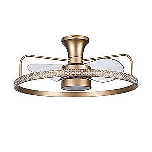HAPPCUCOE 26" Ceiling Fan Crystal Chandelier Modern Ceiling Fan Light Pendant Lamp Fixture Indoor w/Light 3-Color Dimmable LED Chandelier Remote Control 3-Speed Bedroom Living Room