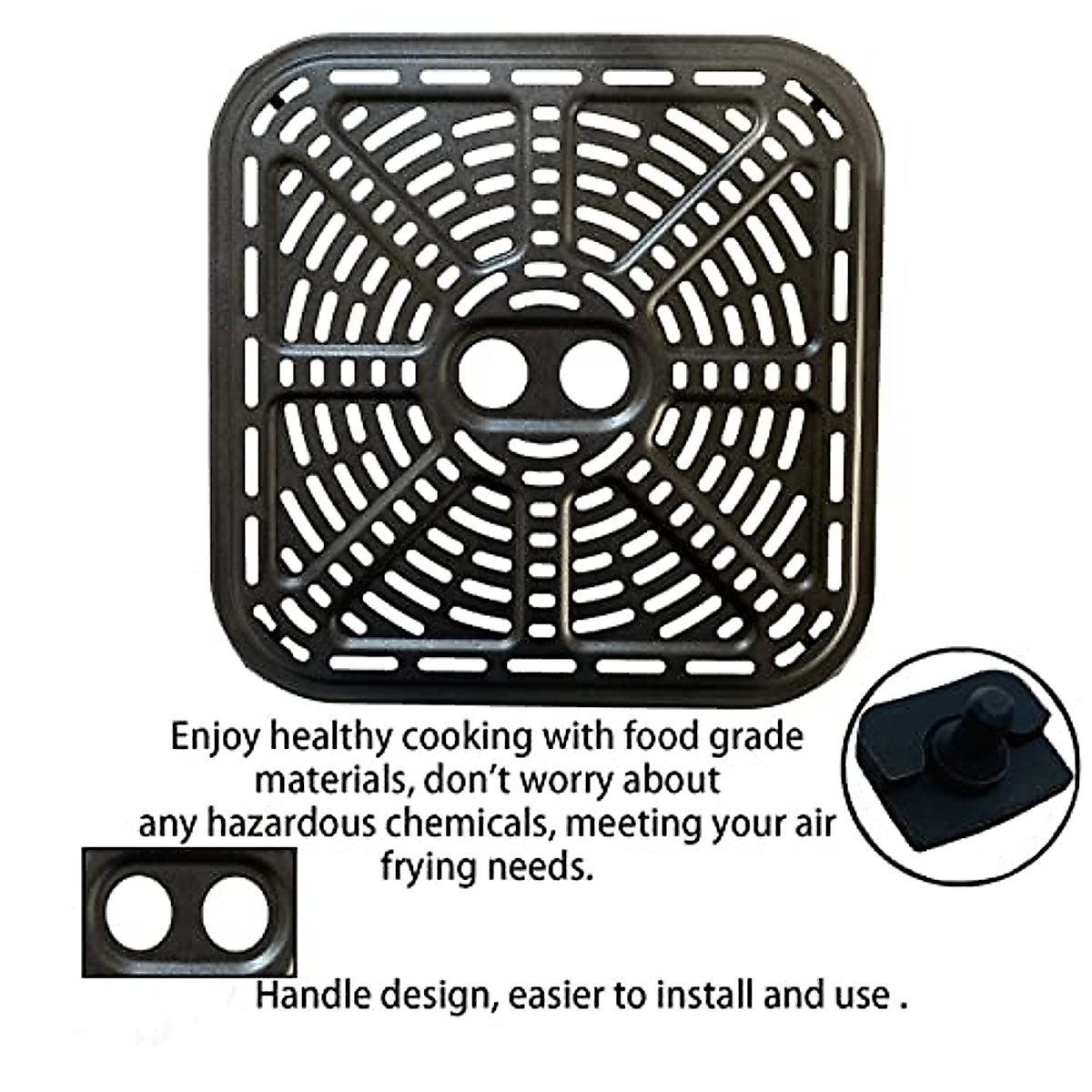 Air Fryer Grill Pan for 6.8QT COSORI Air Fryers, 9.02IN Square Upgraded Air Fryer Grill Crisper Plate Tray, Air Fryer Griller Rack Grate Grid Insert Pan for 6.8 Quart COSORI Air Fryers, Nonstick