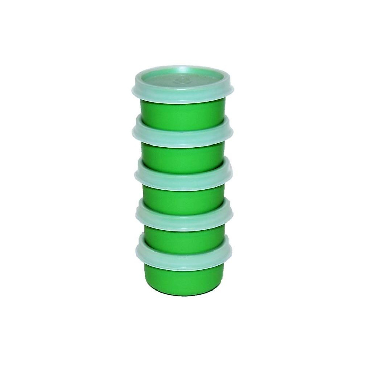 Tupperware Set of 5 Smidgets 1 Ounce Mini Containers Green