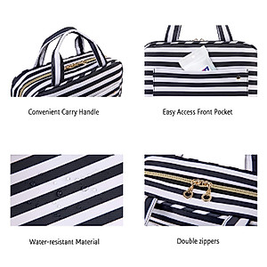 BAGSMART Toiletry Bag Travel Bag with Hanging Hook, Water-resistant Makeup Cosmetic Bag Travel Organizer for Accessories, Shampoo, Full Sized Container, Toiletries