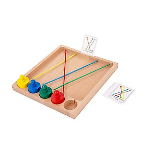 Wooden Color Sorting Game for 3 4 5 Year Olds-Occupational Therapy Toys for Kids,Brain Teasers Toys Logic Game,Develop Cognitive Skills and Fine Motor Abilities for Boys and Girls