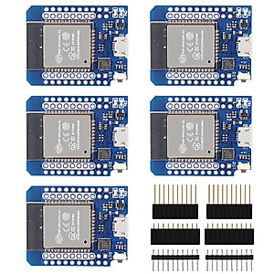 ACEIRMC D1 Mini NodeMCU ESP32 ESP-WROOM-32 WLAN WiFi Bluetooth IoT Development Board 5V Compatible for Arduino (5pcs)