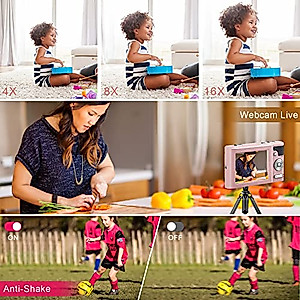 48MP Mini Kids Digital Camera for Girls,Teens,Beginners 4K 16X Zoom Compact Digital Video Camera Small Children's Camera for Photo Camera with Macro-Altruewit (Pink)