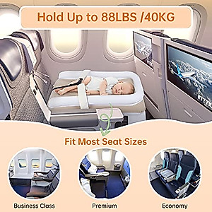 PAHTTO Inflatable Airplane Bed for Kids, Portable Toddlers Airplane Blow Up Bed for Travel, Baby Airplane Mattress with Hand Pump, Toddler Airplane Travel Essentials