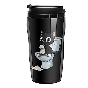 Cat Please Travel Coffee Mug Reusable Coffee Cup Tumbler with Lid for Outdoor 250ml