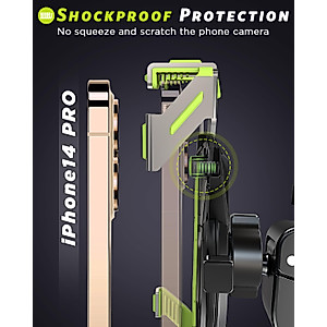 IPOW Bike Phone Holder, Adjustable Motorcycle Phone Mount, 2023 Upgraded Motorcycle Handlebar Phone Clamp, Scooter Phone Clip Compatible with iPhone 14 Plus/Pro Max, 13 Pro Max, S23, S22, Green