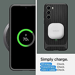 Spigen Neo Hybrid Bumper Case for Galaxy S23 Plus (2023) - Lightweight & Shock-Absorbent, Black