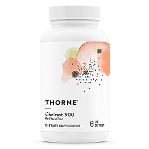 Thorne Choleast-900-900mg Red Yeast Rice Extract - Gluten-Free Supplement Supports Healthy Cholesterol Levels Already in a Normal Range, Heart & Blood Pressure - 120 Capsules