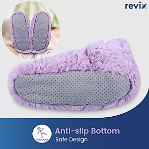 REVIX Microwavable Booties and Hot Feet Warmers for Women & Men,Heated Foot Warmer with Flaxseed Moist Heat Therapy for Foot Ankle, Cold Feet, Purple, S/M
